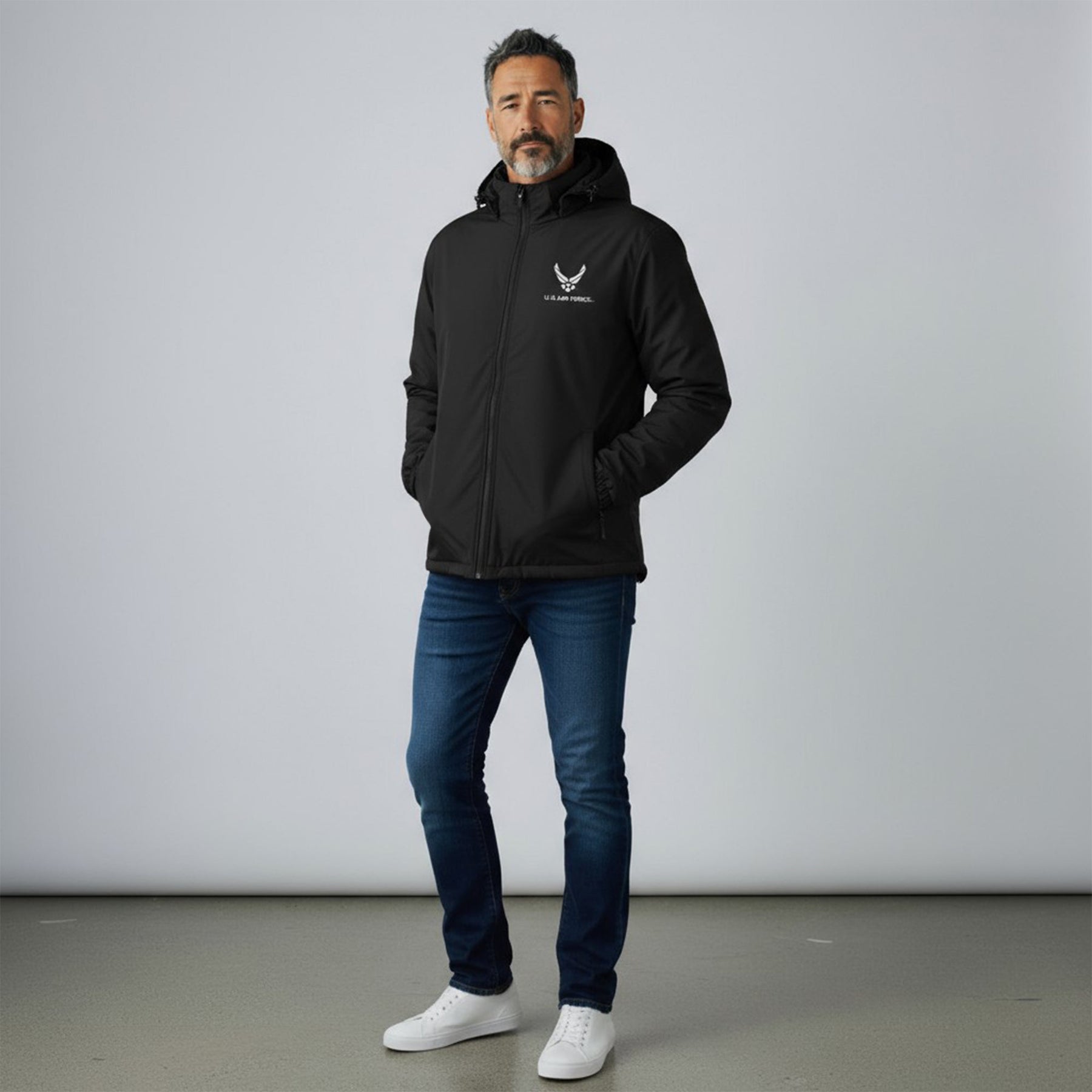 Air Force Wings Atmos Pro Fleece Lined Hooded Jacket (Black) – Air ...