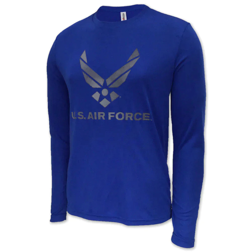 U.S. Air Force T-Shirts: Air Force Longsleeve Performance T-Shirt in Black
