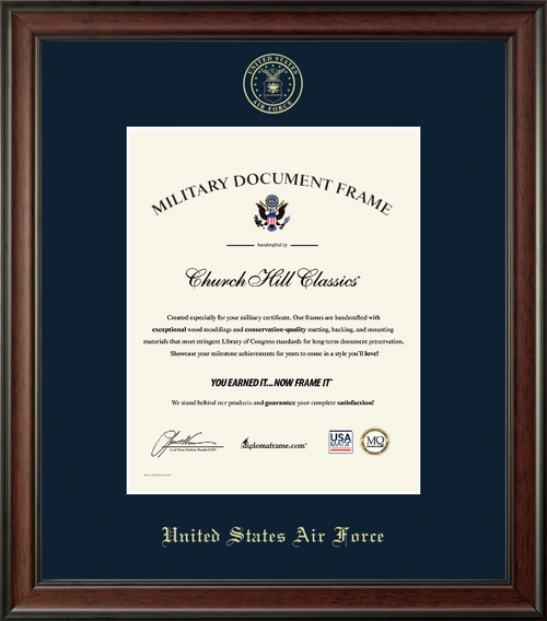 U.S. Air Force Embossed Studio Certificate Frame (Vertical)