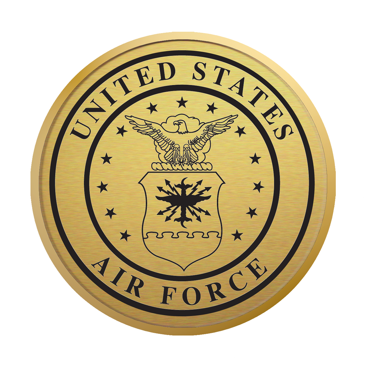 U.S. Air Force Gold Engraved Medallion Frame (Vertical)*